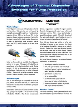 Advantages of A Thermal Dispersion Switch For Pump Protection